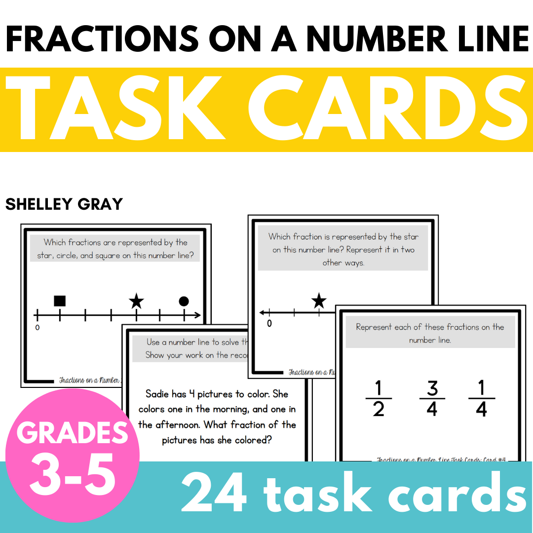 Fractions on a Number Line Task Cards - Fraction Practice – Shelley ...