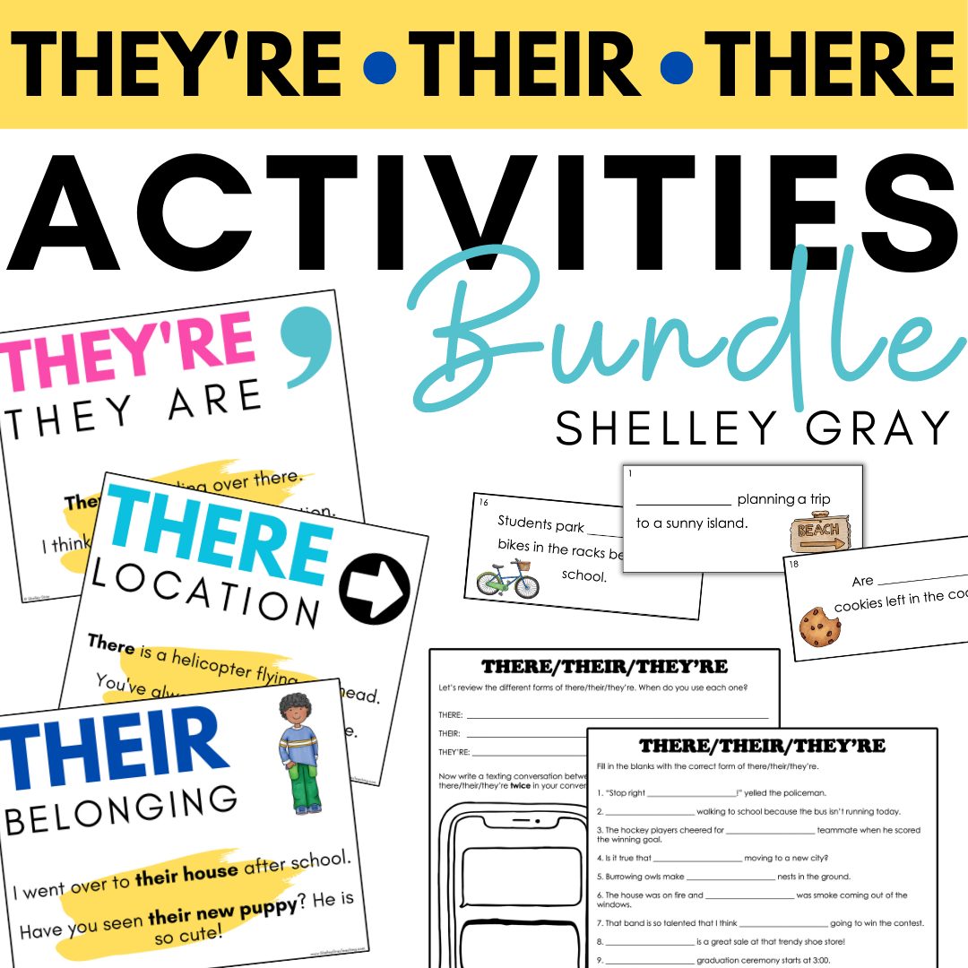 There Their They're Homophone Activities Bundle – Shelley Gray Teaching