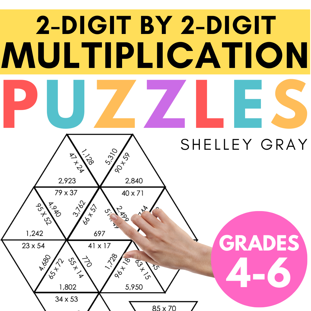 2-Digit by 2-Digit Multiplication Math Puzzles (Tarsia, Cross-Number ...