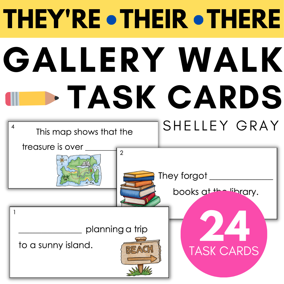 There, Their, They're Homophone Gallery Walk or Task Cards – Shelley ...