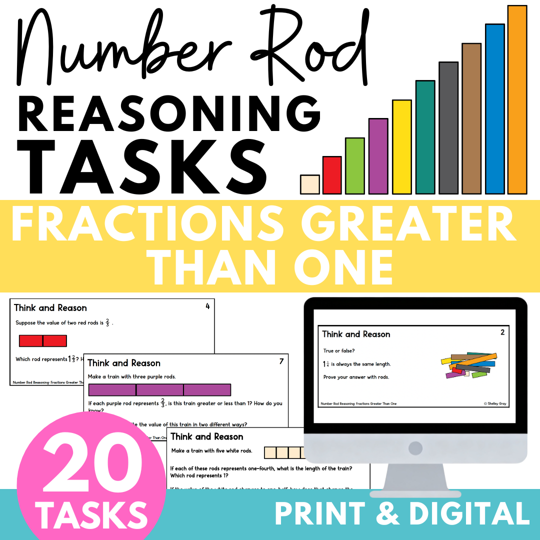 Number Rod Reasoning Tasks (Cuisenaire Rods) Fractions Greater Than On ...