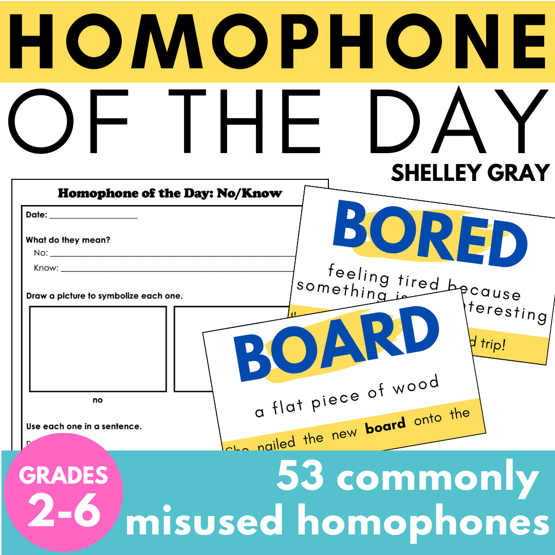 Homophone Activities; Homophone of the Day Grammar Vocabulary Routine ...