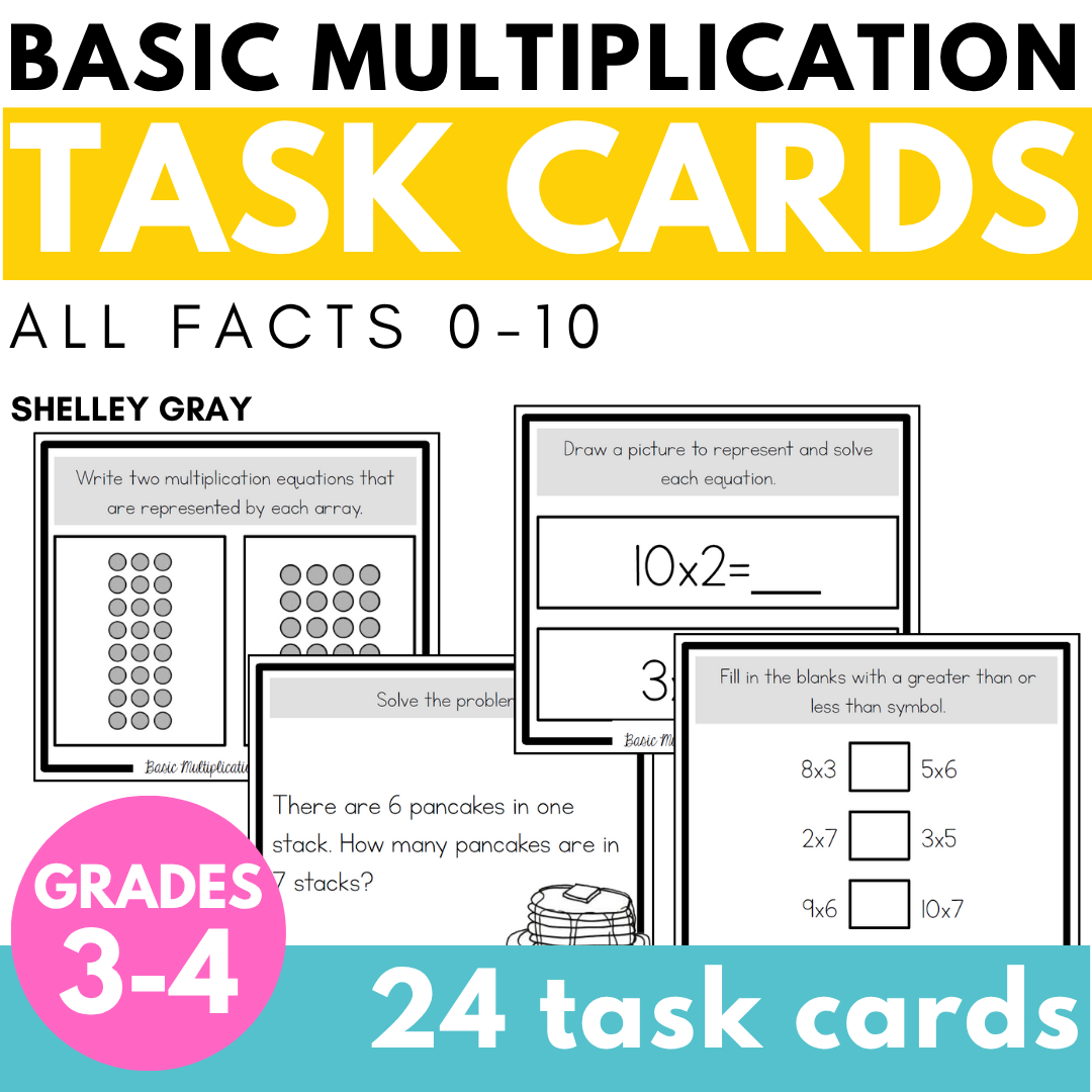 Basic Multiplication Facts Task Cards (For the 0-10 Facts) – Shelley ...