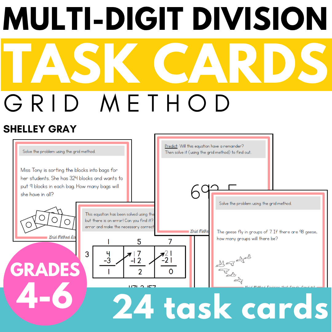 Long Division Task Cards: The Grid Method – Shelley Gray Teaching
