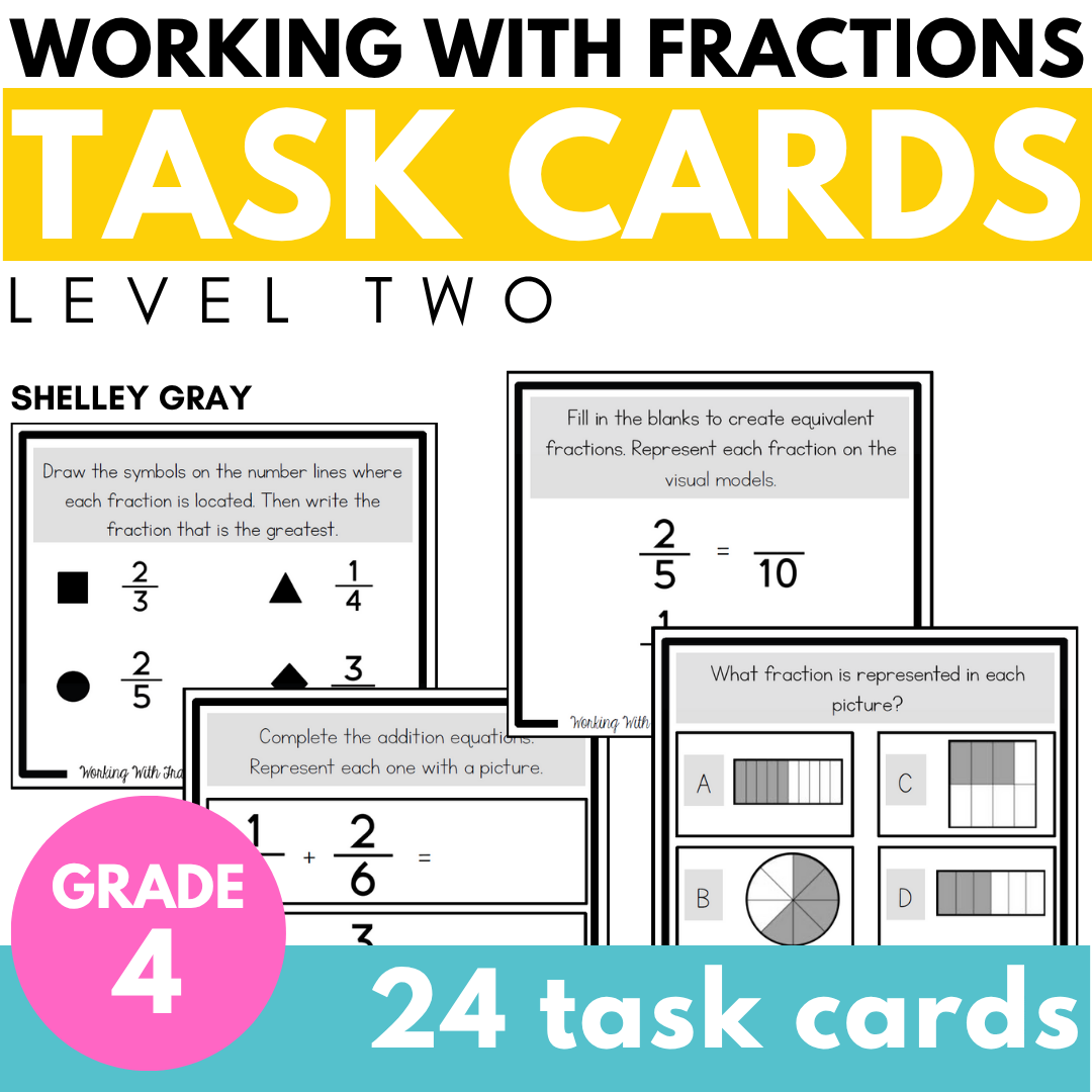 Fractions Task Cards - Small Group or Independent Fraction Practice ...