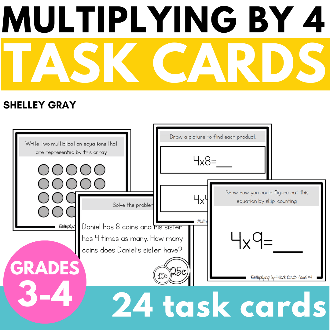 Multiplication Task Cards - x4 Multiplication Facts – Shelley Gray Teaching