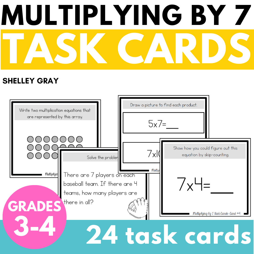 Multiplication Task Cards - x7 Multiplication Facts – Shelley Gray Teaching