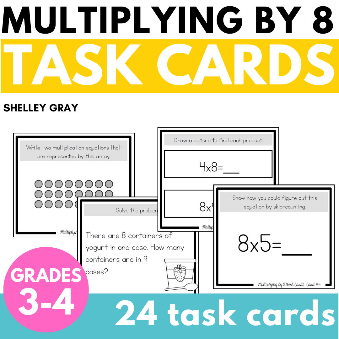Multiplication Task Cards - x8 Multiplication Facts – Shelley Gray Teaching