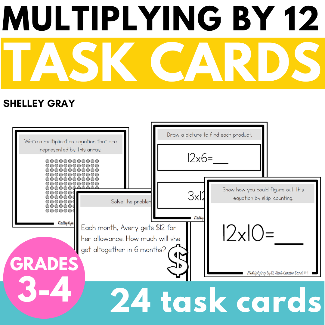 Multiplication Task Cards - x12 Multiplication Facts – Shelley Gray ...