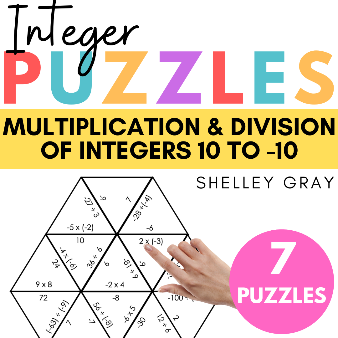Multiplying and Dividing Integers (+10 to -10) Math Puzzles and Mazes ...