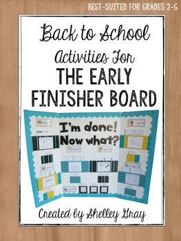 Back to School Activities {for the Early Finisher Board™} – Shelley ...