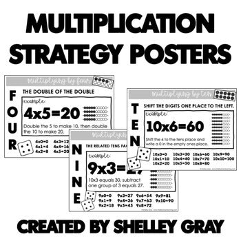 Multiplication Strategies Posters for Basic Multiplication Facts to 10 ...