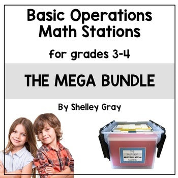 Math Stations for Addition, Subtraction, Multiplication, Division Fact ...