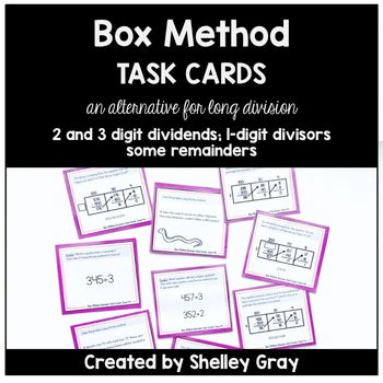 Long Division Task Cards: The Box or Area Method – Shelley Gray Teaching