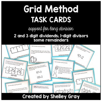 Long Division Task Cards: The Grid Method – Shelley Gray Teaching