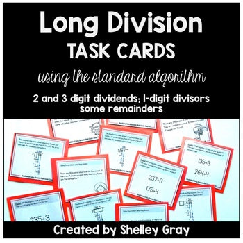 Long Division Task Cards - Standard Algorithm – Shelley Gray Teaching