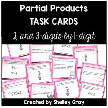 Partial Products Task Cards for Multi-Digit Multiplication – Shelley ...
