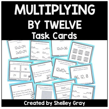 Multiplication Task Cards - x12 Multiplication Facts – Shelley Gray ...