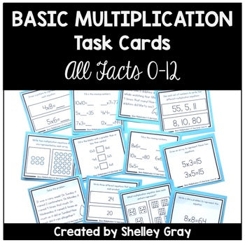 Multiplication Task Cards - x0 to x12 Multiplication Facts – Shelley ...