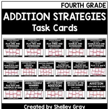 Addition Strategies Task Cards: Fourth Grade Bundle (Sums to 10,000 ...
