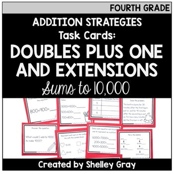 Addition Strategy Task Cards: Doubles Plus One and Extensions (Fourth ...