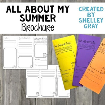 Back to School Brochure - All About My Summer – Shelley Gray Teaching