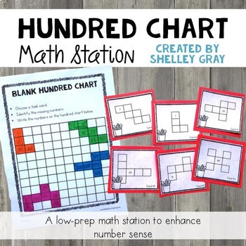 Hundred Chart Math Station for Number Sense Using a 100 Chart – Shelley ...