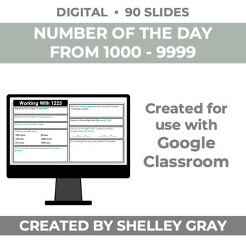 DIGITAL Number of The Day - Whole Numbers Between 1,000 and 9,999 ...