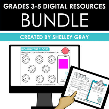Digital Resources for Grades 3-5 Math BUNDLE | For use with Google App ...