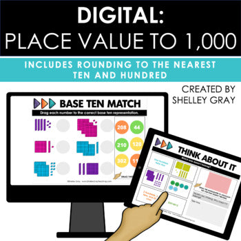 Place Value to 1,000 DIGITAL Includes Rounding to Nearest 10 and 100 ...