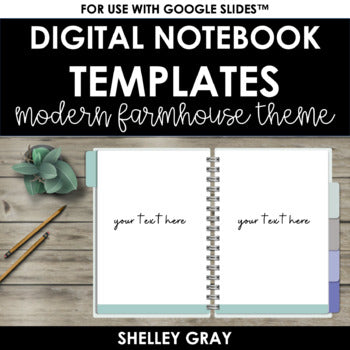DIGITAL Notebook Templates: Modern Farmhouse Theme | Commercial Use ...