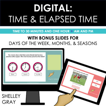 Time and Elapsed Time - Hour and Half Hour DIGITAL PRACTICE – Shelley ...