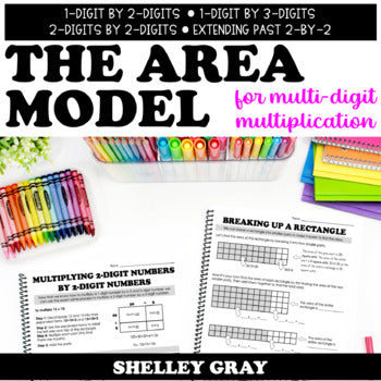 Area Model for Multiplication Worksheets | 1-by-2, 1-by-3, 2-by-2, and ...