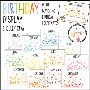 Back to School Birthday Display Bulletin Board - Includes Birthday Cer ...