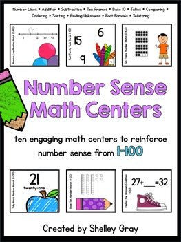 Number Sense Math Centers For Numbers 1-100 – Shelley Gray Teaching
