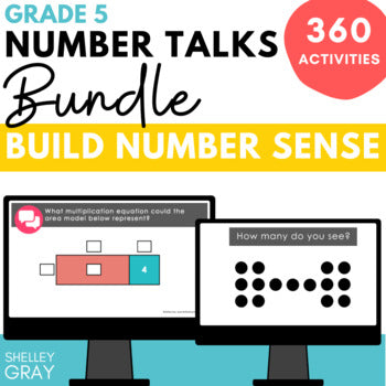 Number Talks Bundle for Grade 5: Dot Talks and Math Conversations ...