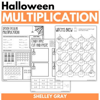 Halloween Math Worksheets for Multiplication – Shelley Gray Teaching