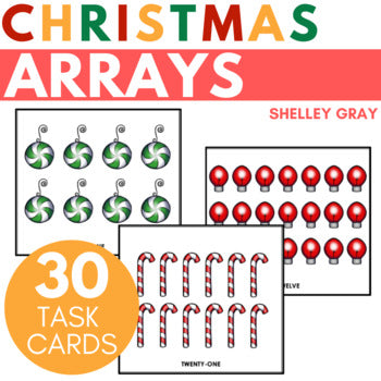 Christmas Arrays Task Cards for Multiplication or Repeated Addition Pr ...