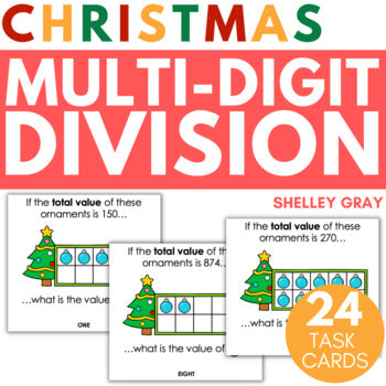 Christmas Multi-Digit Division Task Cards, Using Ten Frames – Shelley ...