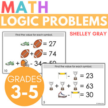 Math Logic Problems, Puzzles for Addition & Subtraction Within 100 ...