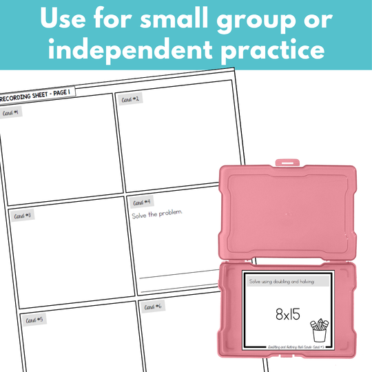 Halving and Doubling - Multi-Digit Multiplication Task Cards – Shelley ...