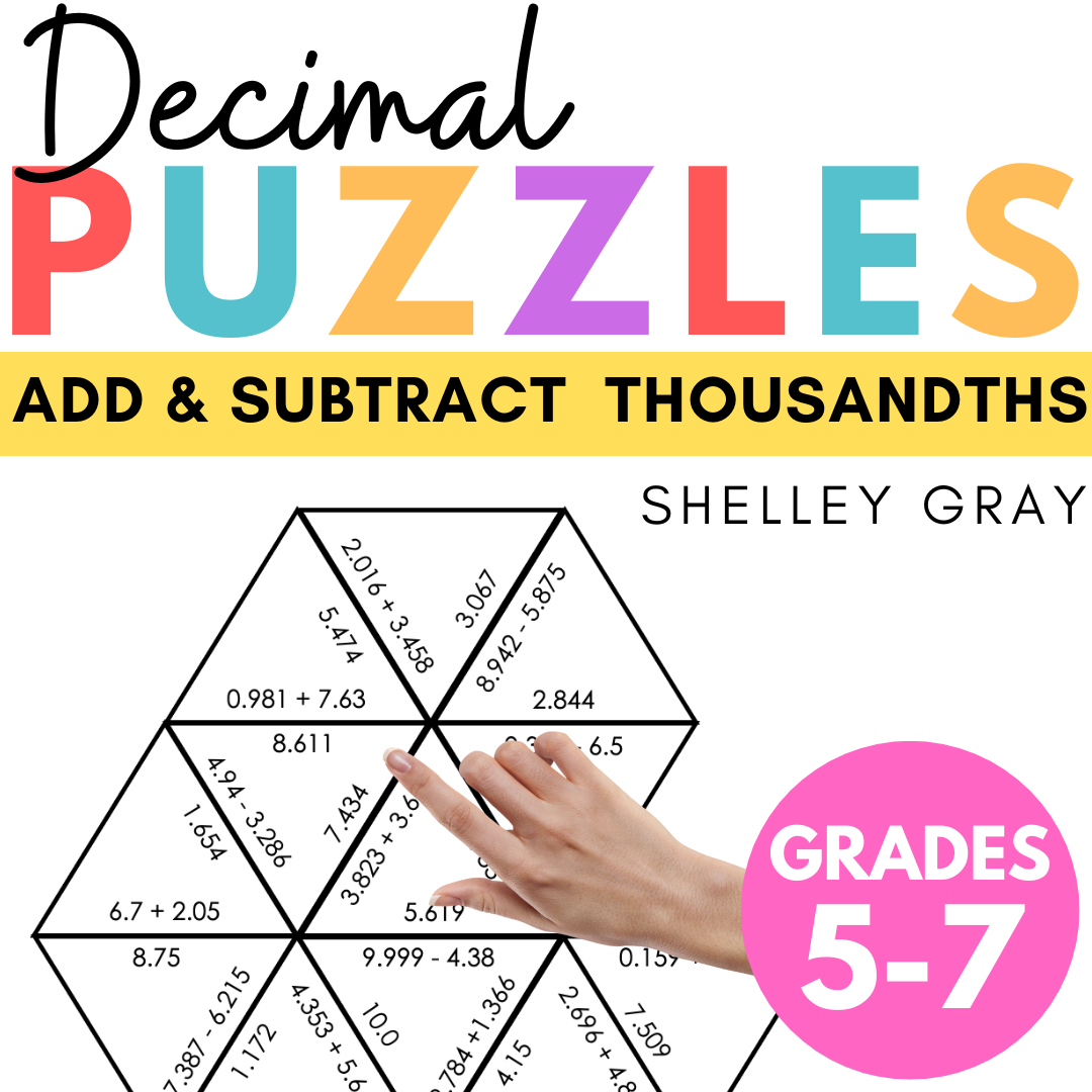 Decimal (Thousandths) Addition Subtraction Math Puzzles; Tarsia Puzzle ...