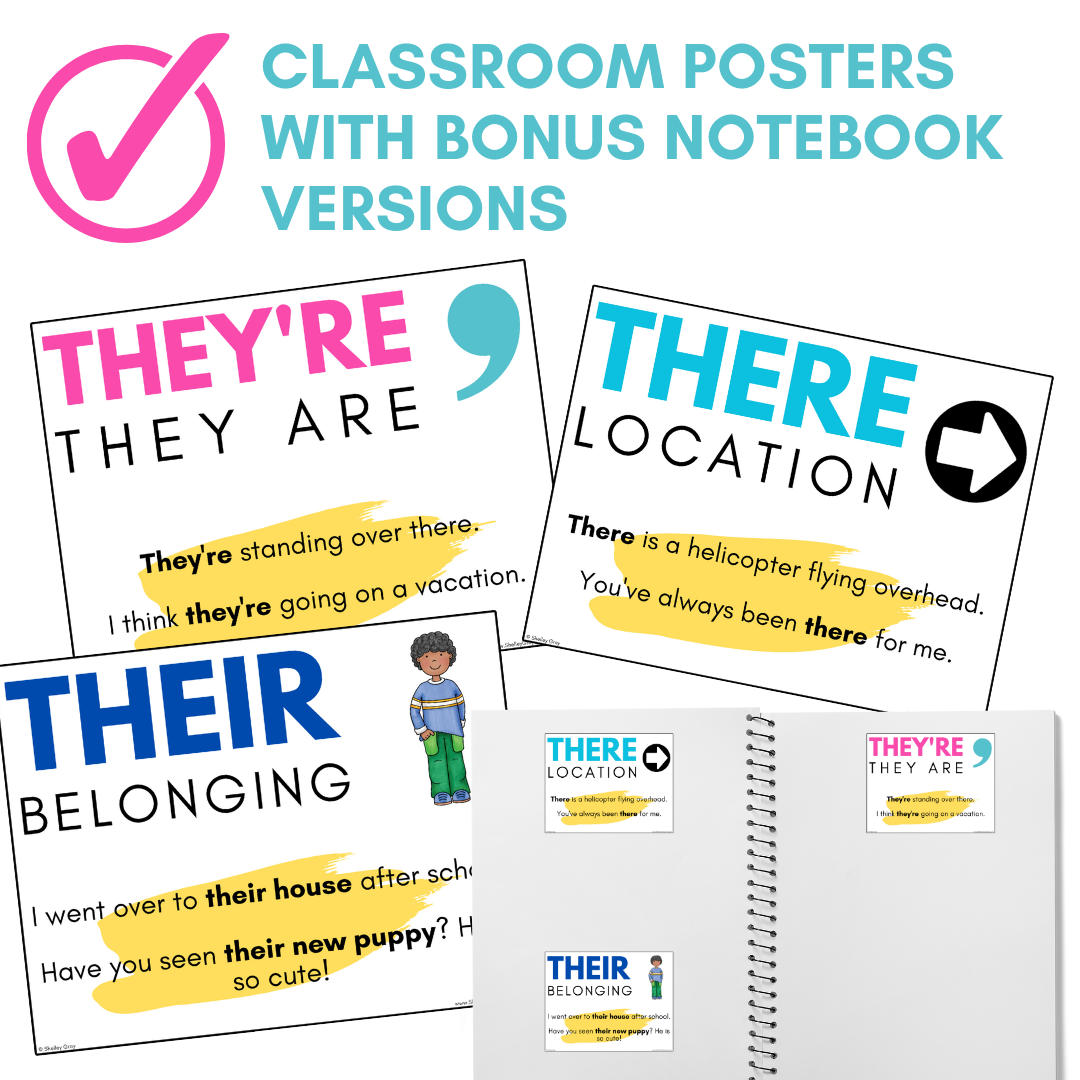 There Their They're Homophone Activities Bundle – Shelley Gray Teaching