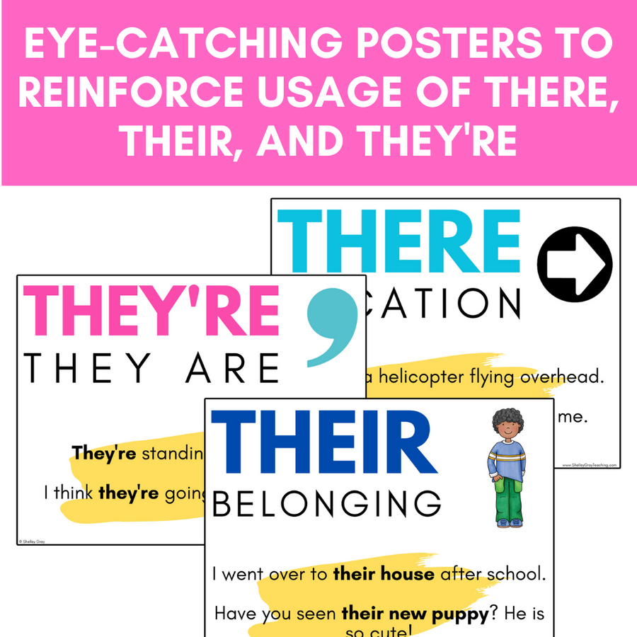 There, Their, They're Homophone Posters | includes student notebook ve ...