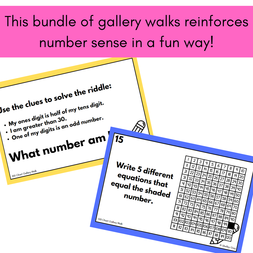 100 Chart and 120 Chart Around the Room Gallery Walk Bundle – Shelley ...