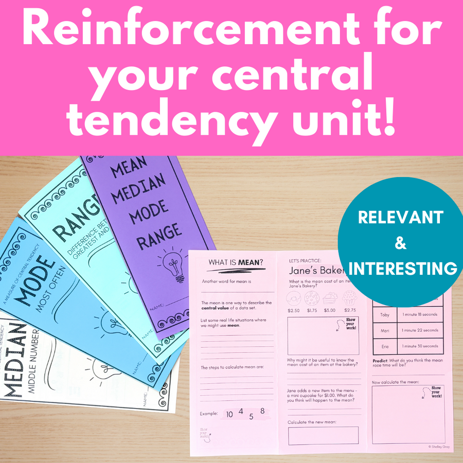 Mean Median Mode Range Activities, Tri-Fold Brochure – Shelley Gray ...