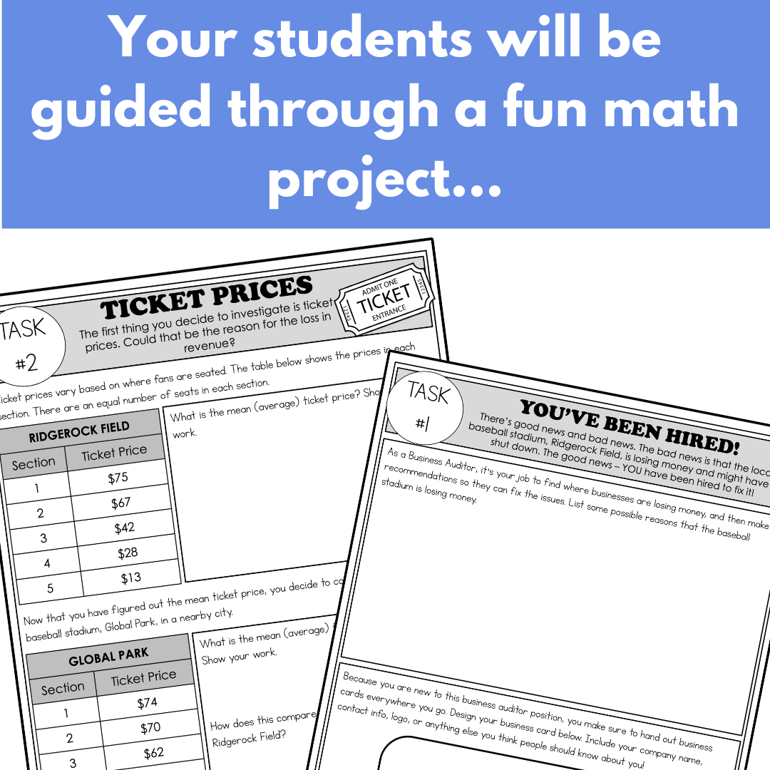 Mean Median Mode Math Project | Measures of Central Tendency – Shelley ...