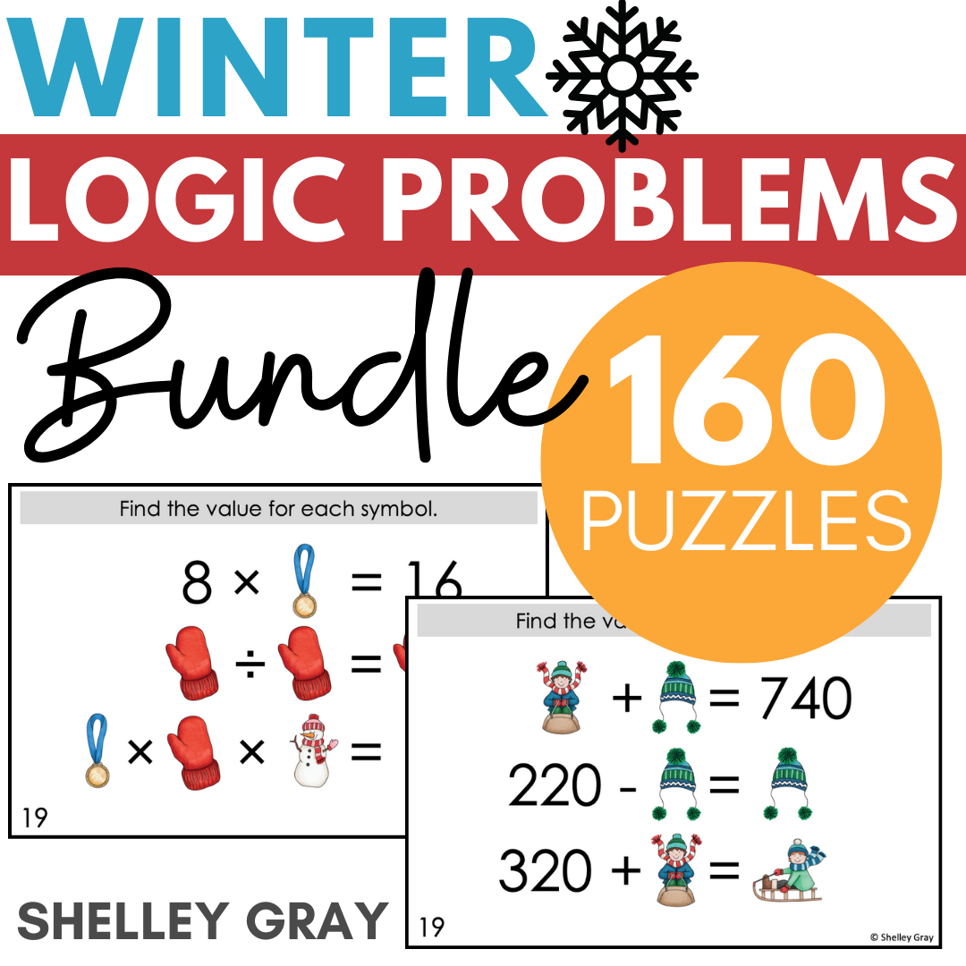 Winter-Themed Math Logic Problems Bundle, Problem-Solving and Critical ...