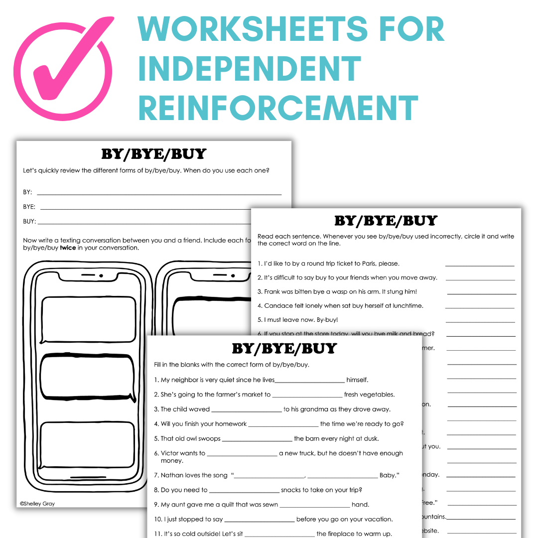 By Buy Bye Homophone Activities Bundle – Shelley Gray Teaching