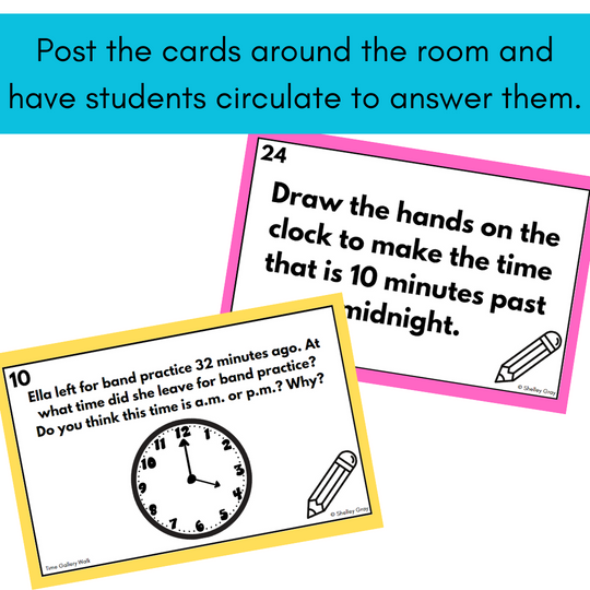 Telling Time Around the Room Gallery Walk – Shelley Gray Teaching